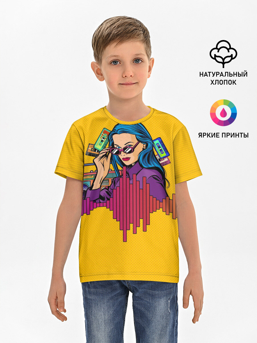 Футболка хлопковая детская Ретро. Девушка 90-х Арт.