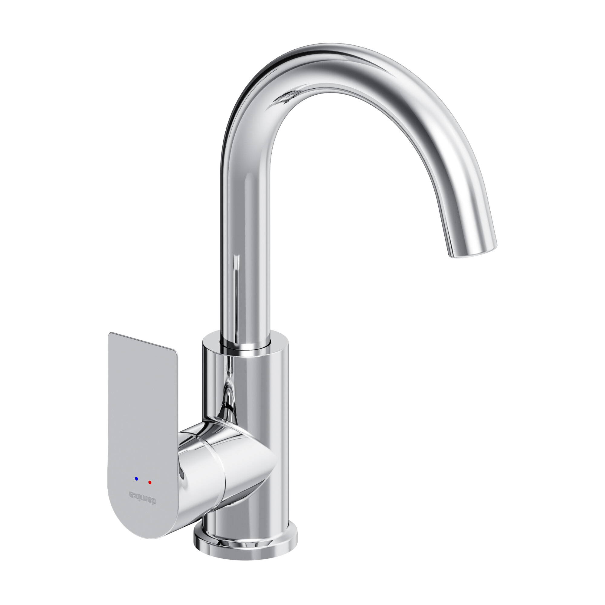 Смеситель для раковины Damixa Timber, хром, высокий поворотный излив 181см, керамический картридж Light Flow