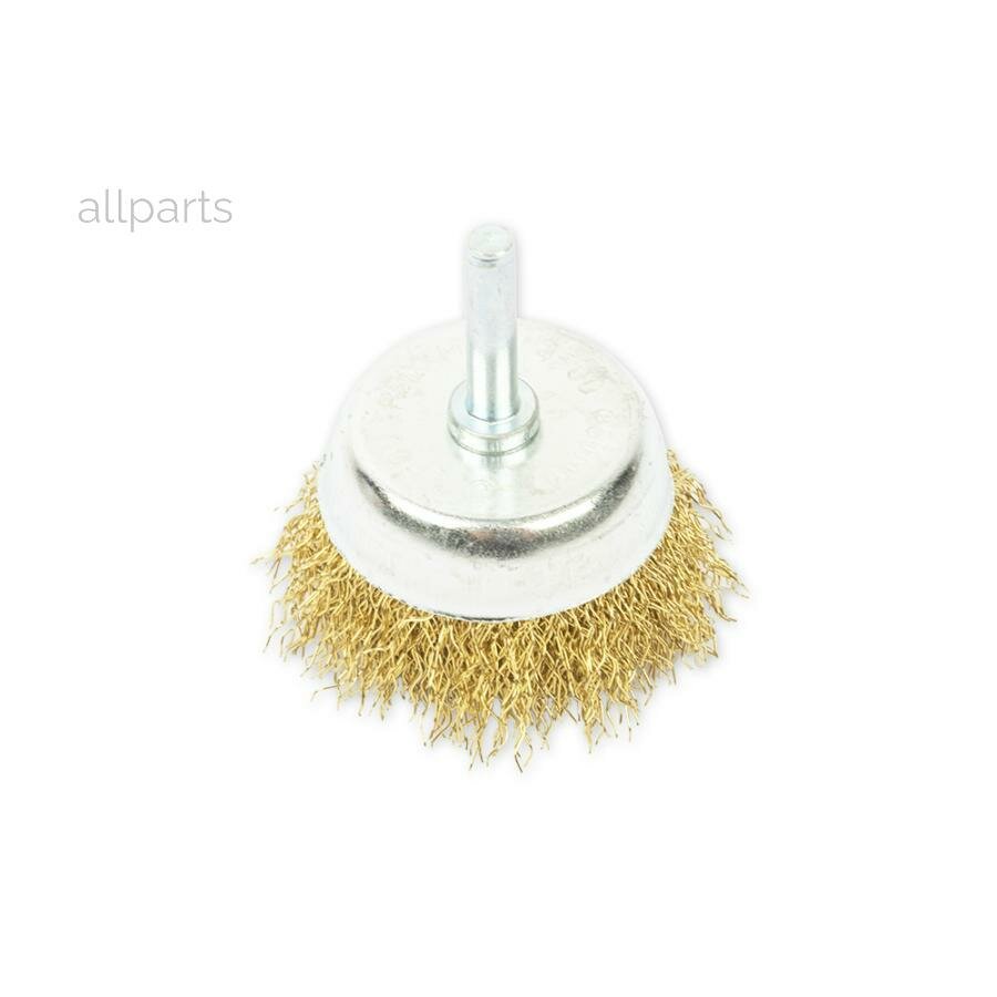 ARNEZI R8041150 Щетка для дрели чашка 50 мм, со шпилькой, латунированная проволока d=0.3мм, 4500 об/мин ARNEZI R8041150