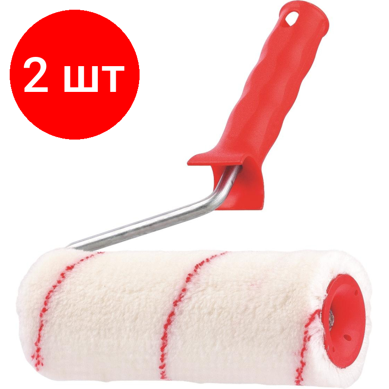 Комплект 2 штук, Валик 180 мм D=48 мм с ручкой 6 мм полиамид Нейлон Стандарт Matrix 80645
