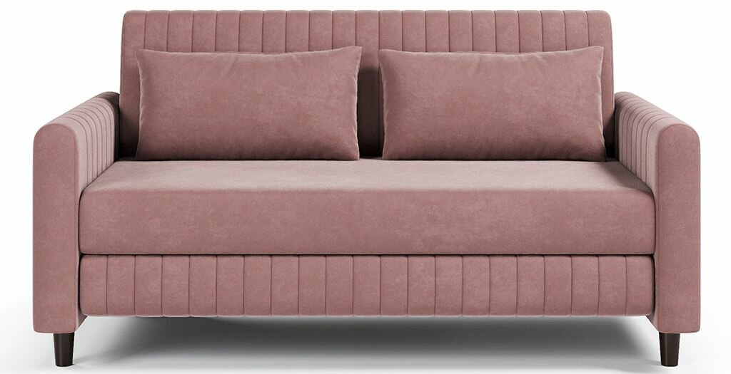 Диван-кровать Денвер, 160х88х84 см, велюр Bingo Lilac, механизм Аккордеон, детский диван раскладной, без ящика для белья