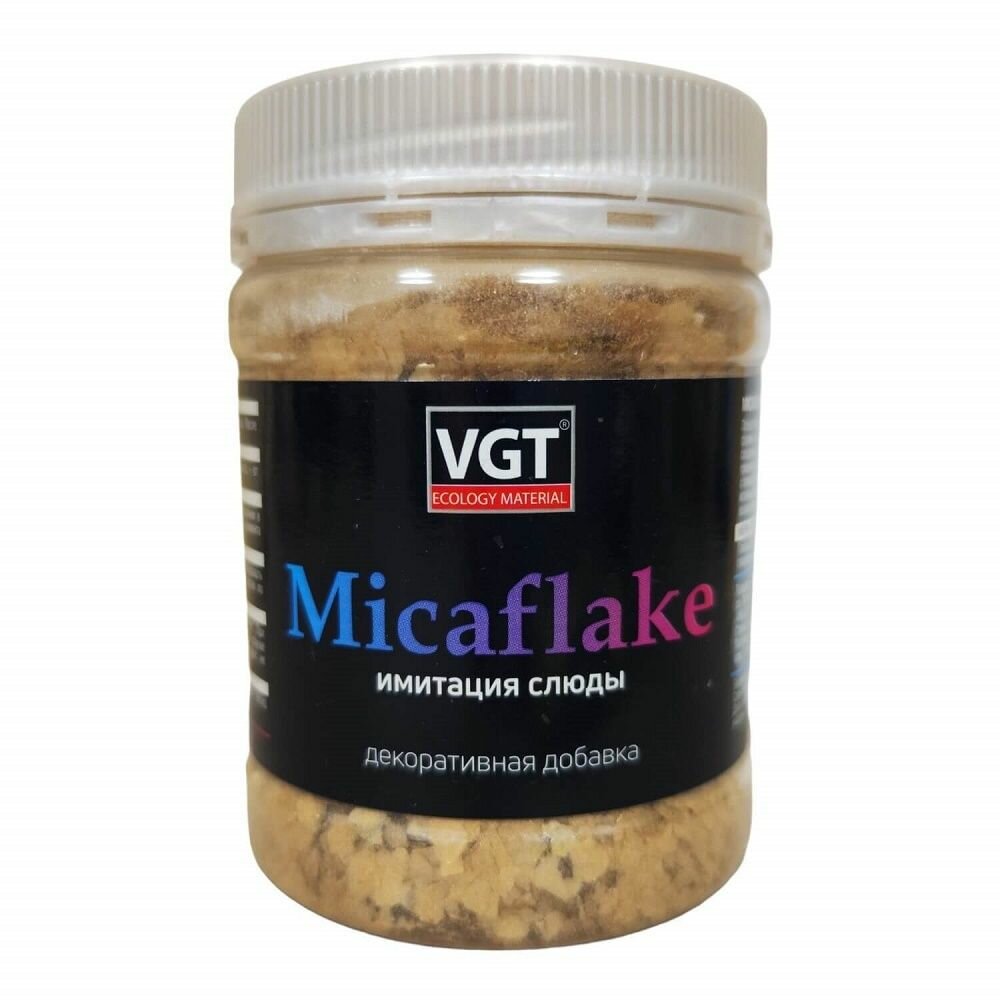 Добавка декоративная с имитацией слюды VGT Micaflake (90гр) серебристо-белый 800 мкм
