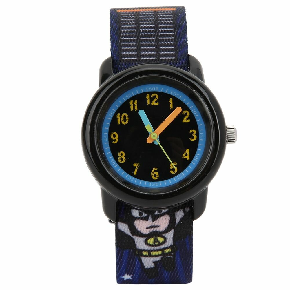 Детские часы с мультяшным узором, водонепроницаемый ленточный ремешок, кварцевые детские часы, ночной узор