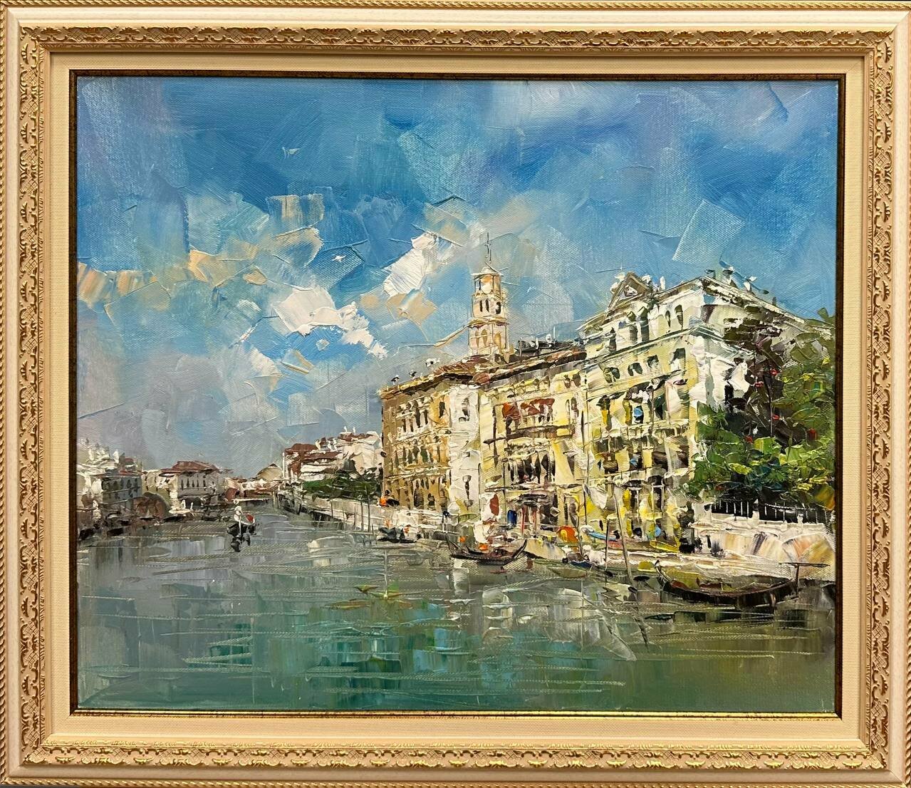 Картина маслом на холсте, Венеция, венецианский пейзаж "Каналы Венеции"