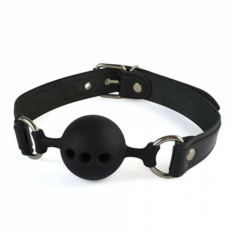 Кляп-шар силиконовый с лаковой накладкой 3390-1