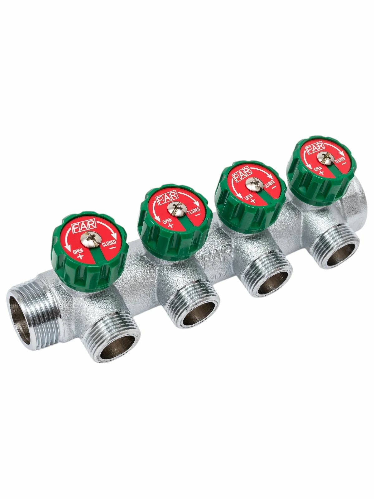 Коллектор регулируемый FAR 1"ВН на 4 отвода 3/4"EU, с вставкой под плоское уплот, FK 3824 134UN