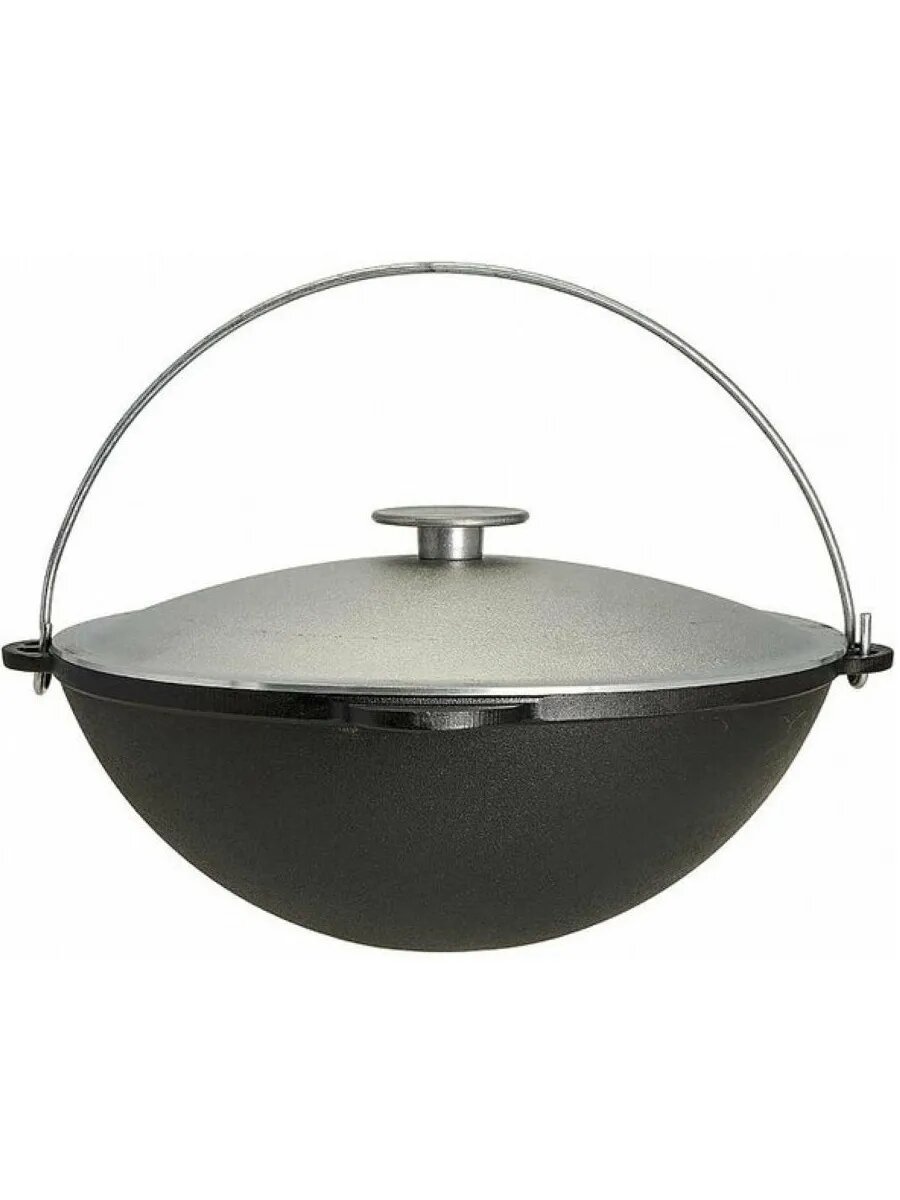 Чугунный казан Гардарика Туризм, без антипригарного покрытия, 12л, черный