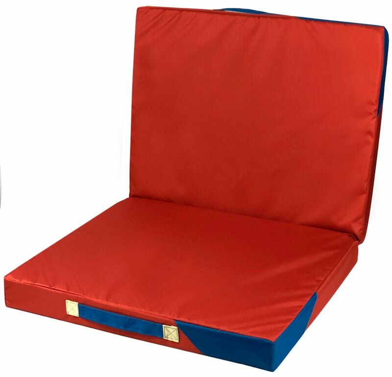 Лежанка для собак, матрац "Аквастоп", двухсекционный, складной со съемным чехлом (красный/синий), 100*60*6 см