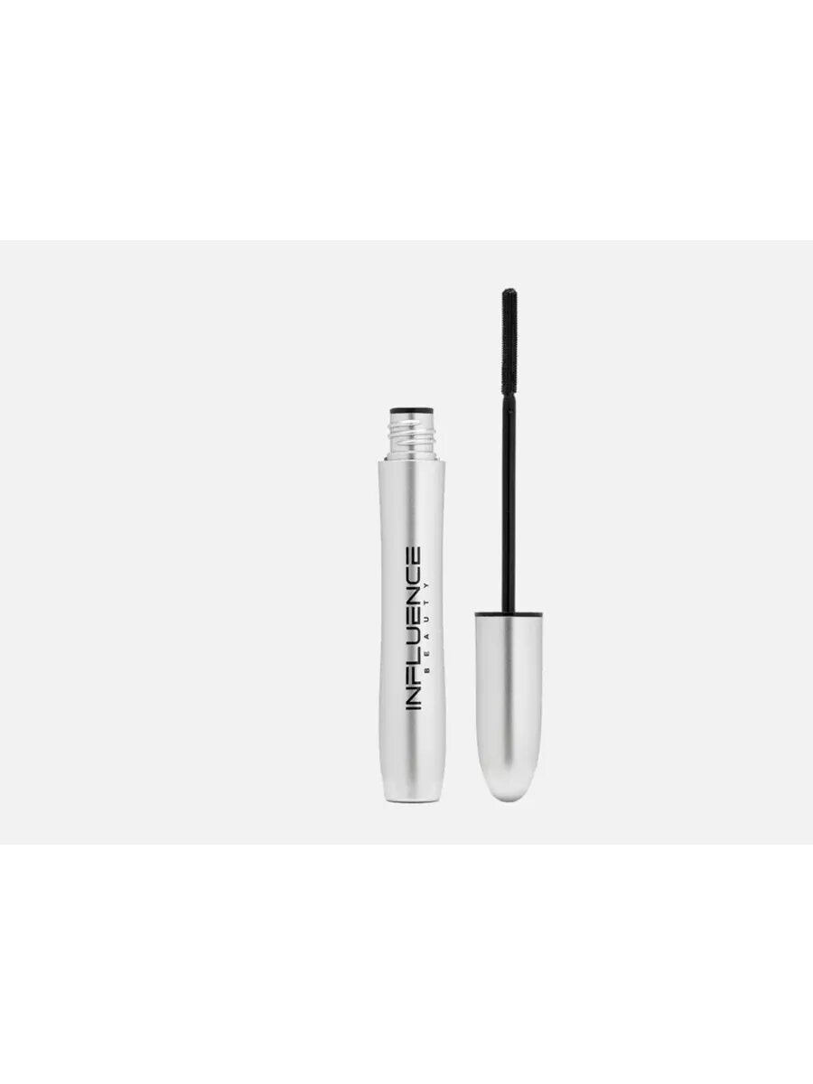 Тушь для ресниц INFLUENCE BEAUTY "Futuristic", силиконовая щеточка, ультрачерная, эффект объема