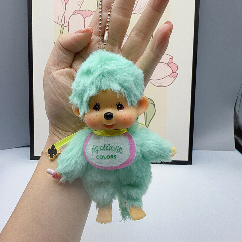 Мягкая игрушка-брелок Monchhichi, 15 см, кукла-брелок, мягкая, милый коллекционный подарок на день рождения и для детей