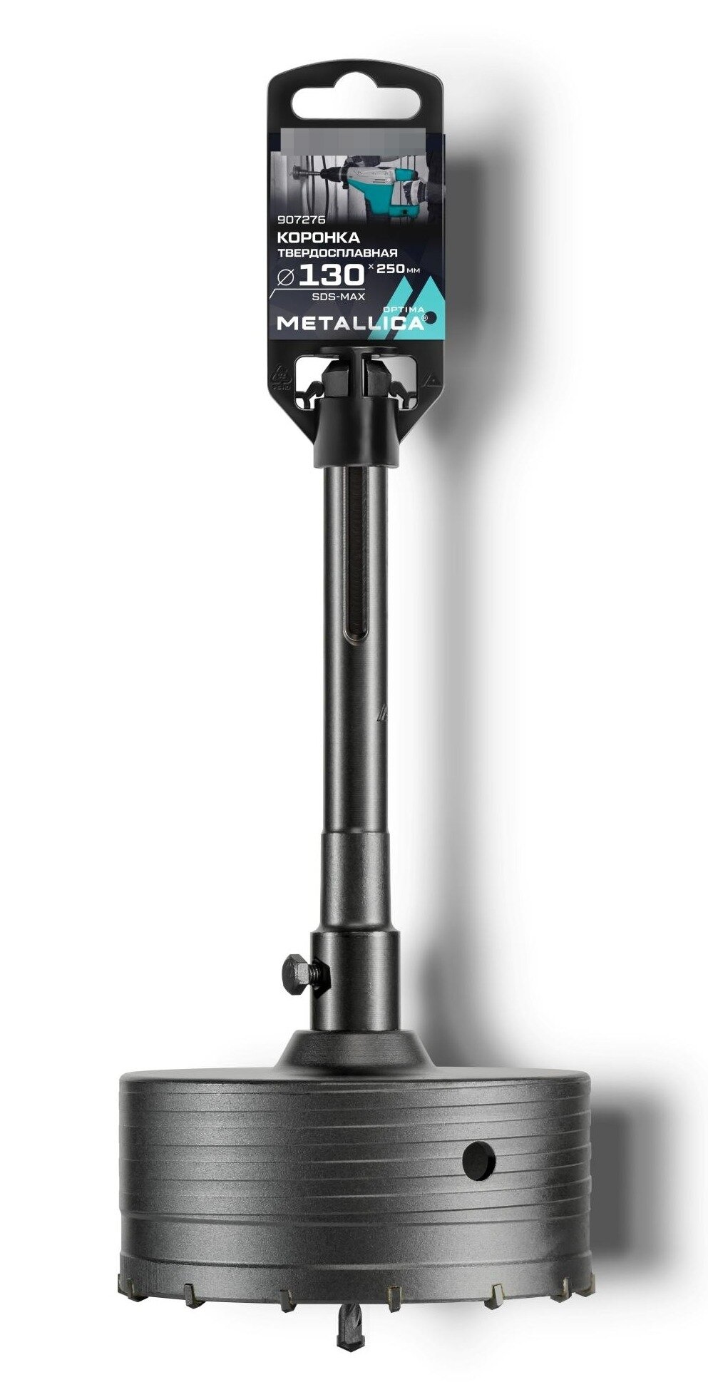 Коронка твердосплавная METALLICA Optima / Металлика Оптима по кирпичу, бетону, камню, в сборе, из инструментальной стали, SDS-max, 130мм, 250мм / инструменты