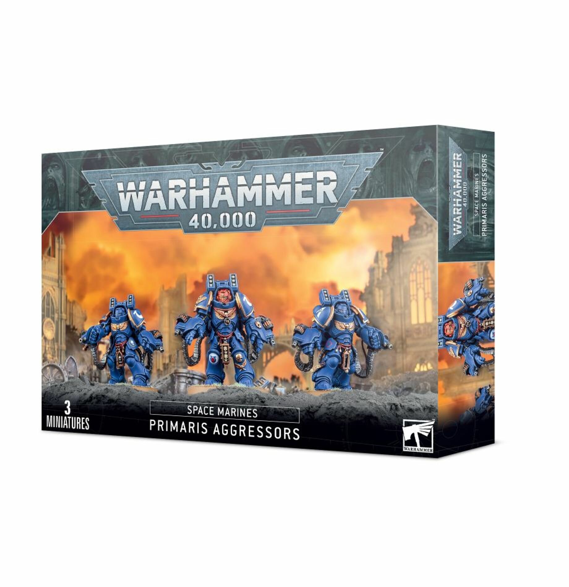 Миниатюры Warhammer 40000: Space Marine Primaris Aggressors от Games Workshop для настольной игры вархаммер 40000