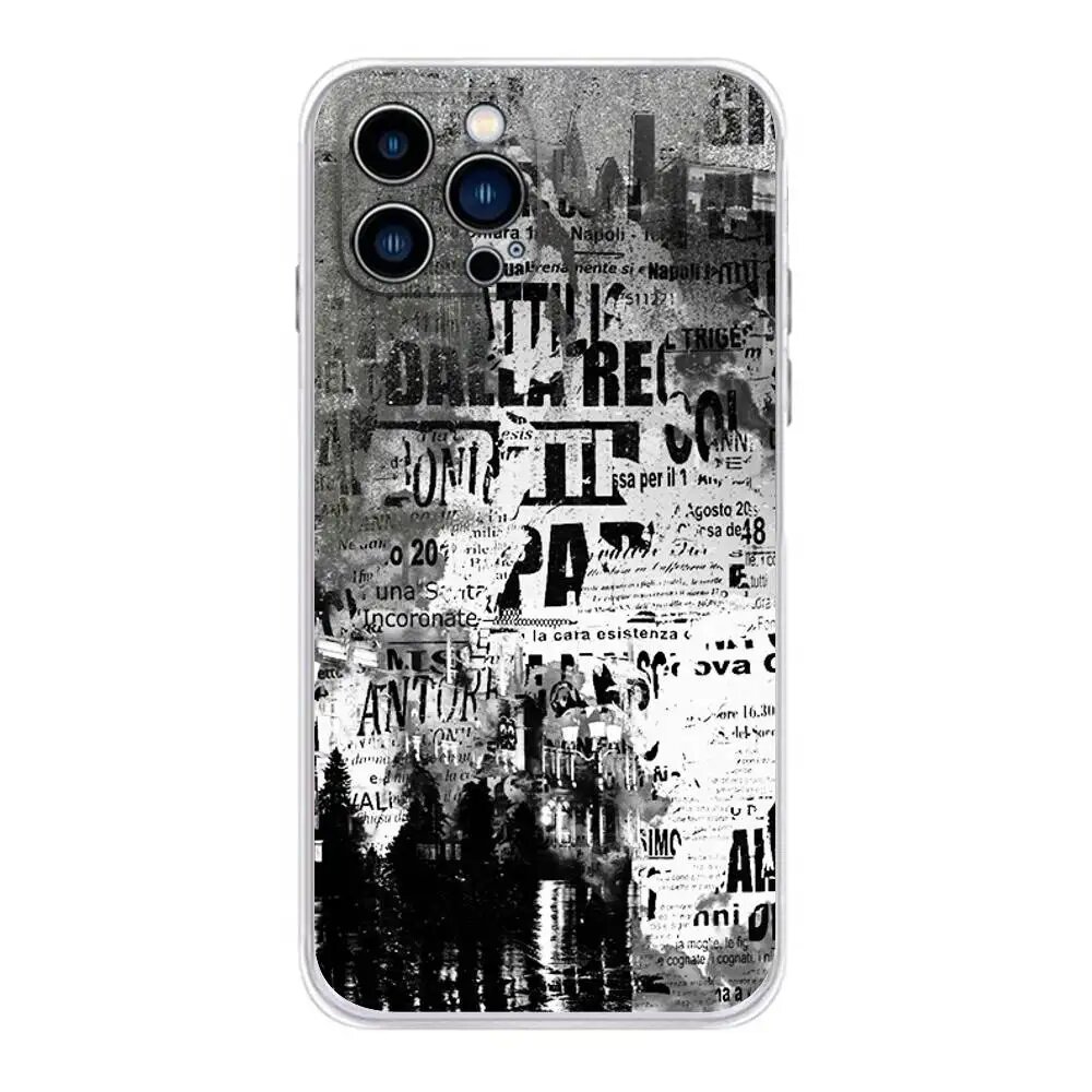 Винтажный чехол для телефона «Старая газета» для iPhone 17, 16,15,14,13,12, 11 Plus, z8, iPhone16se4