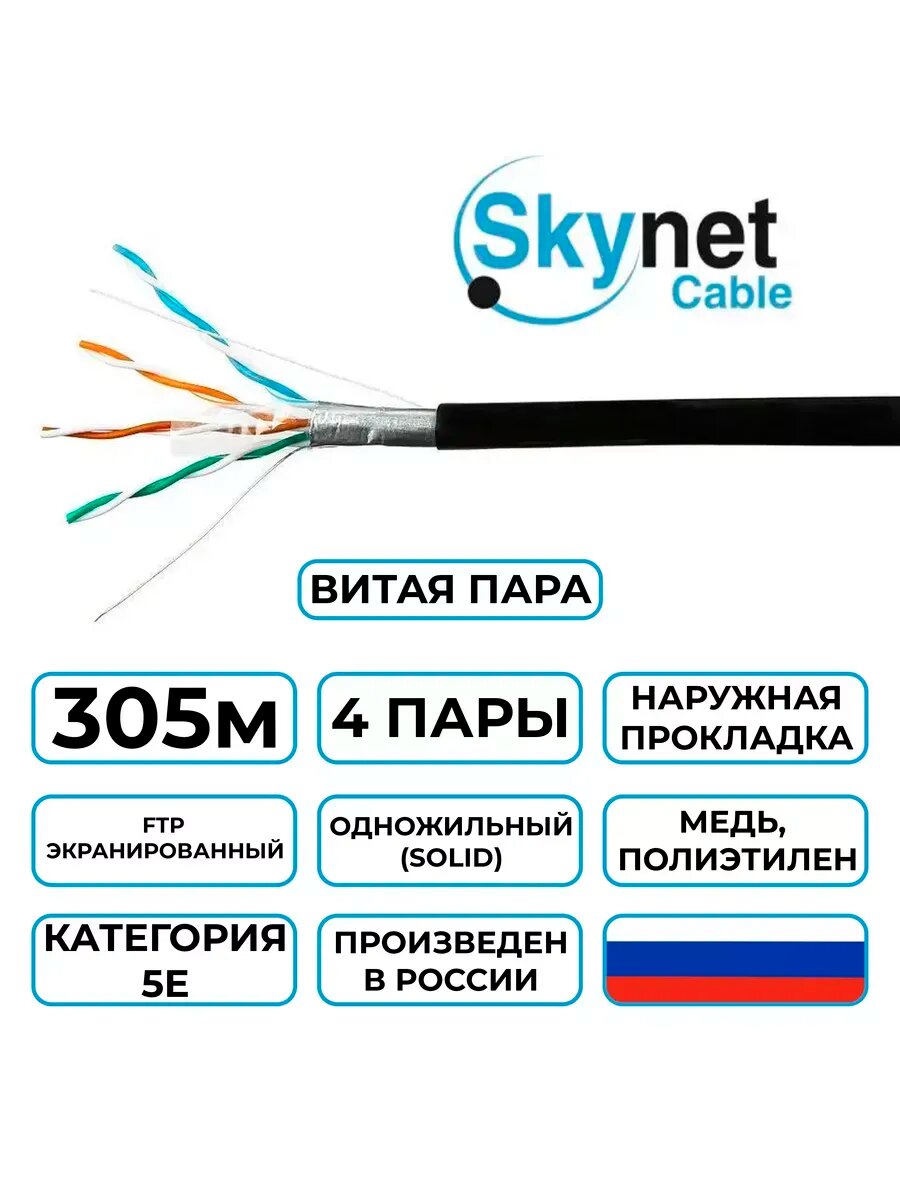 Кабель витая пара Premium CSP-FTP-4-CU-OUT, 305 метров