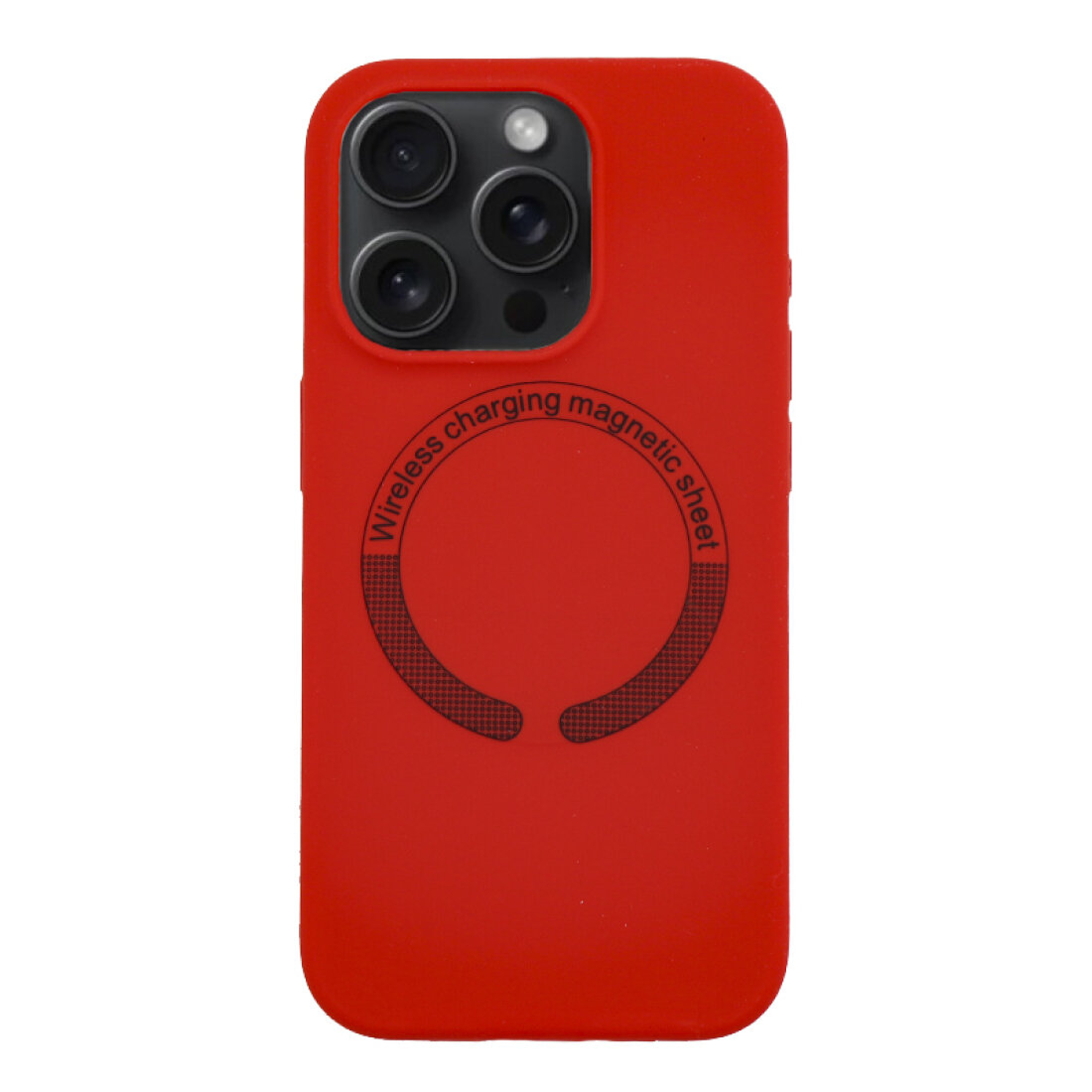 Чехол-накладка для iPhone 15 Pro Max, Silicon Case, магнитный (MagSafe), без лого, X-CASE, красный