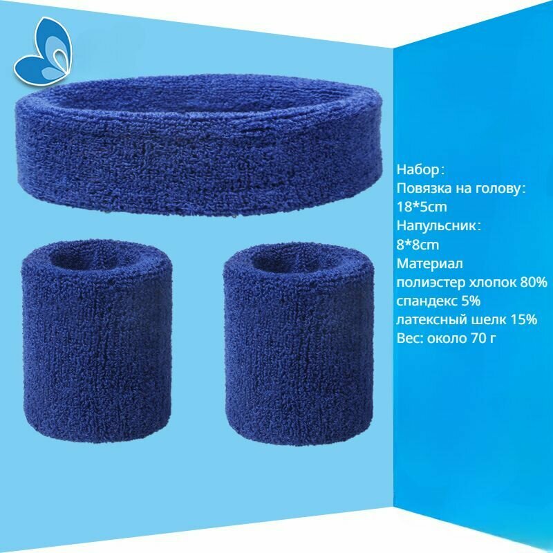 Многоцветная спортивная впитывающая пот повязка на голову и напульсник для защиты запястья унисекс