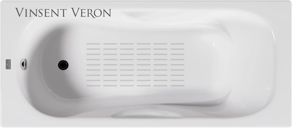 Ванна чугунная Vinsent Veron Aura VAU1707542-AS 170x75 см, с антискользящим покрытием, белый