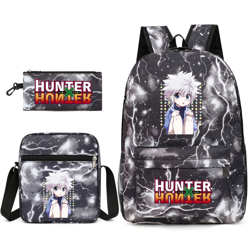 Постоянные мужские и женские рюкзаки Hunter HUNTER x HUNTER, школьные сумки, комплект из трех предметов, рюкзак, дорожная сумка