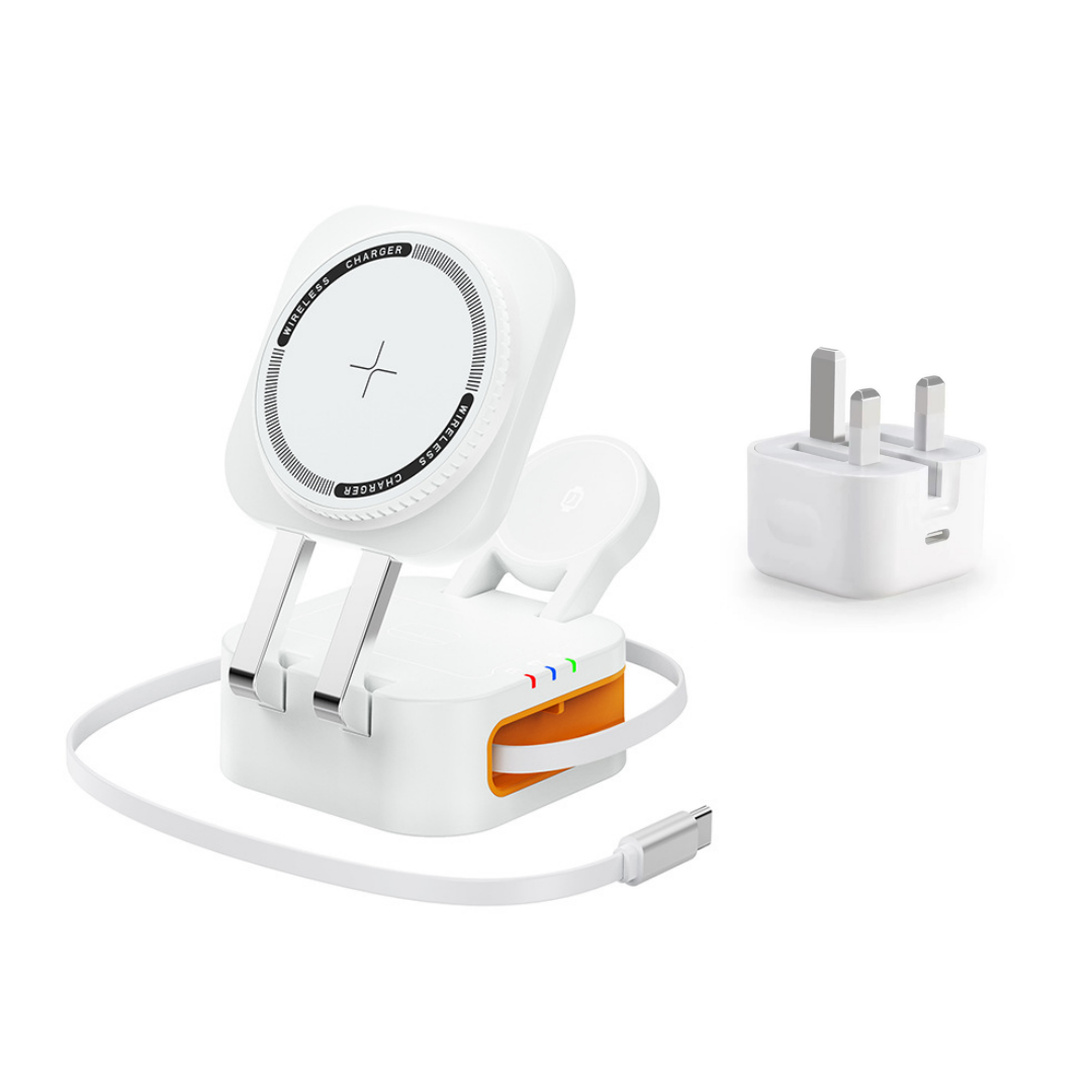 Беспроводное зарядное устройство «три в одном», подходящее для iPhone 16 Pro Max, Apple 15, Apple Watch S10, AirPods 4,