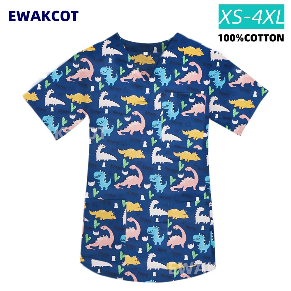Рубашка с динозаврами, EWAK COT, Top, XS-4XL, 100% хлопок