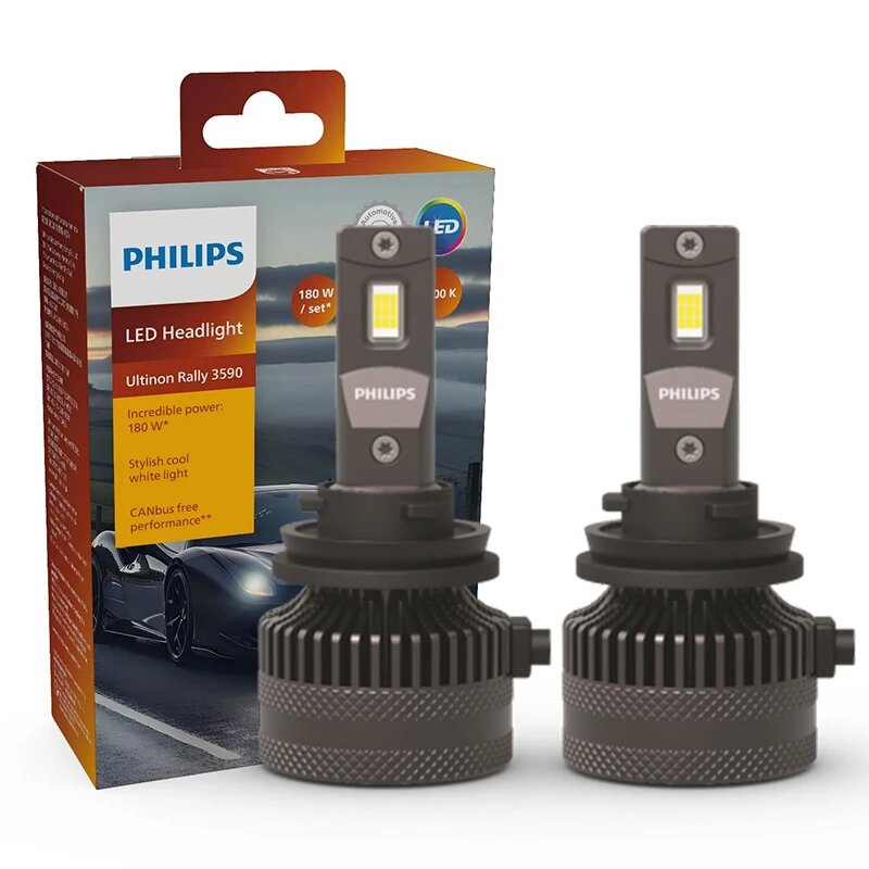 Philips LED Ultinon Rally 3590, H4/H7/H8/H11/HB3/HB4/H19/HIR2, 6