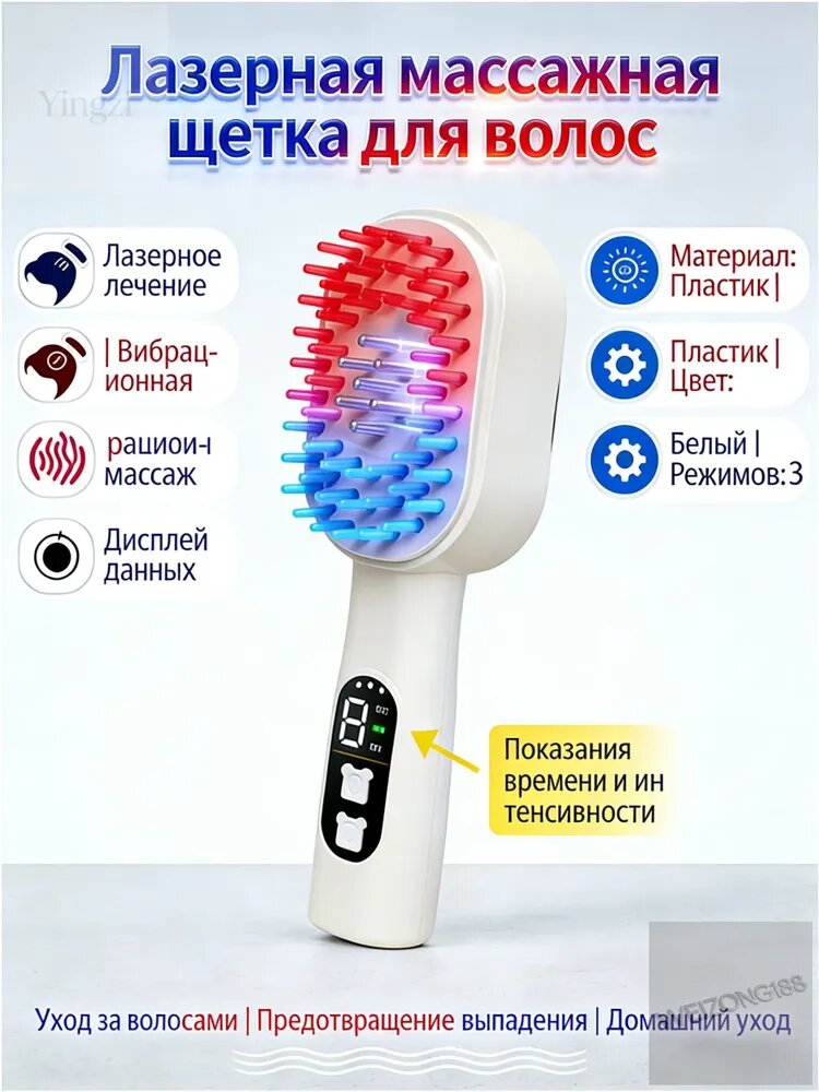 Эксклюзивный массажер для роста волос с лазерной расческой и микротоковым воздействием
