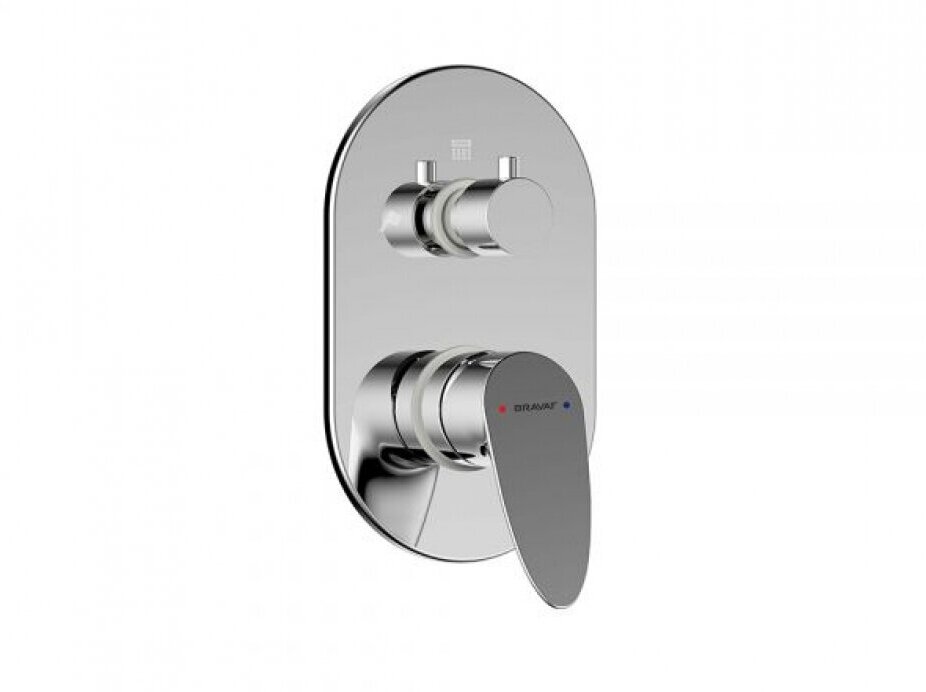 Bravat Dropвстраиваемый в стену смеситель три функции, P69190C-RUS, 00-00023176