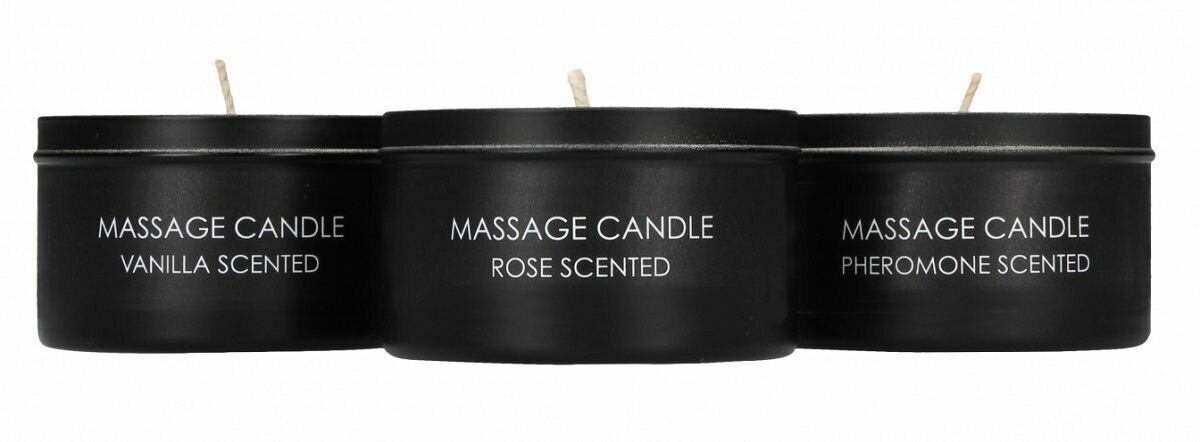 Набор массажных свечей с феромонами с ароматом розы и ванили Massage Candle Set