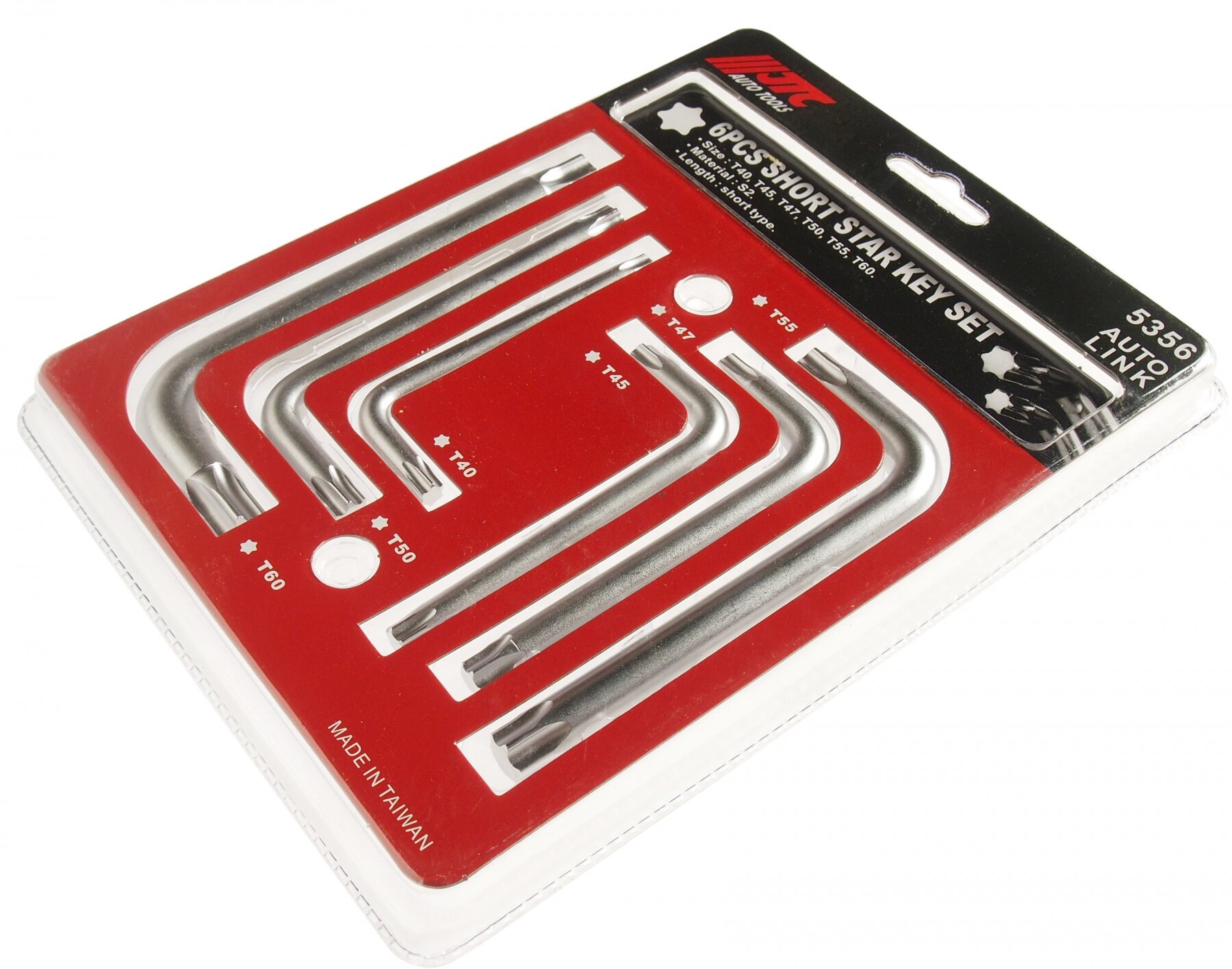 Набор ключей TORX T40-T60 Г-образных 6 предметов, JTC JTC-5356 (1 шт.)