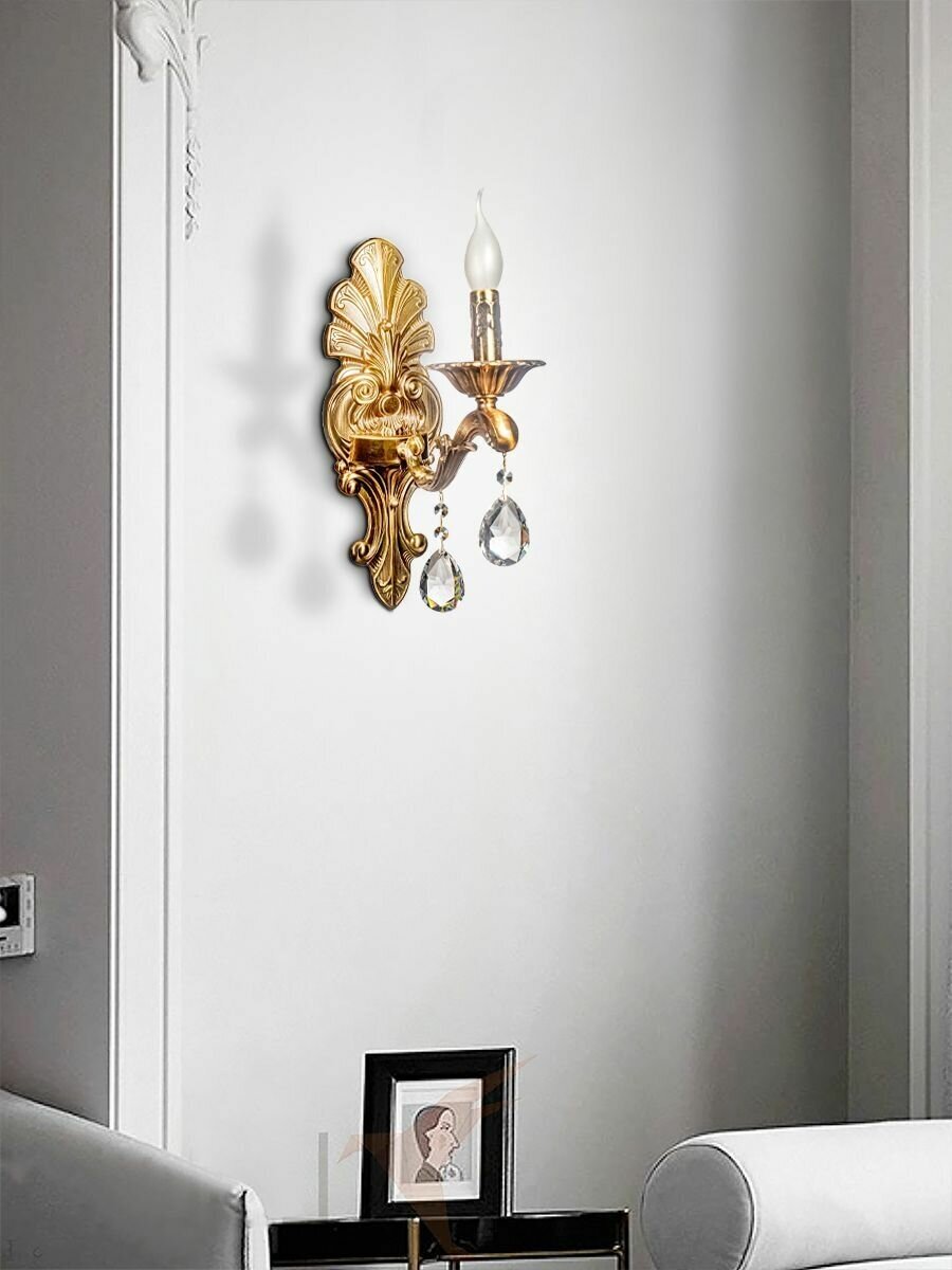 Бра, Настенный Светильник хрустальный Е14