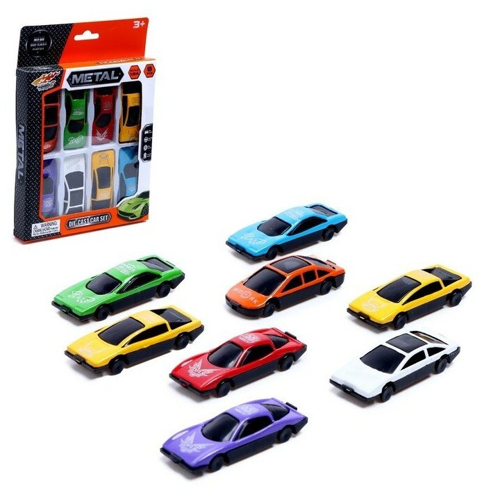 Автоград Машинки металлические, набор 8 шт, масштаб 1:64