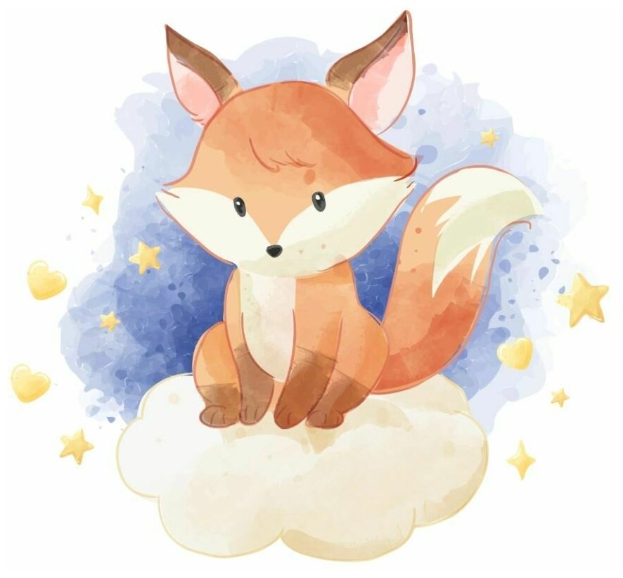 Постер / Плакат / Картина Лисенок 60х90 см в подарочном тубусе