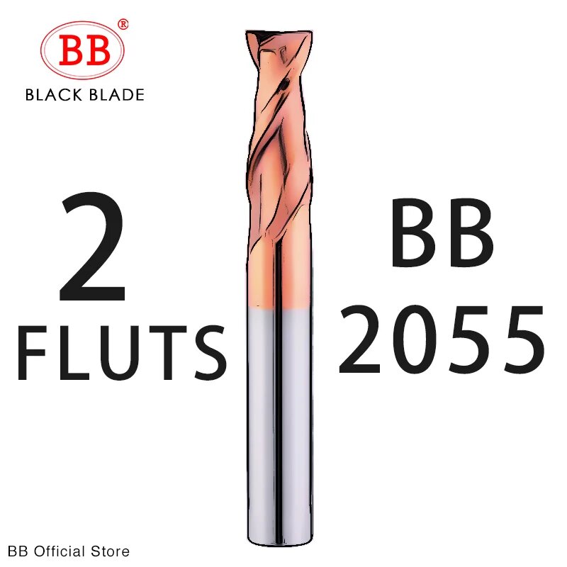 BB2055 DIY 1-20 плоская фреза, 4 флейты, инструмент, ключ, квадратный хвостовик 4 мм, 6 мм, 8 мм, 12 мм 2F-BB2055, 2x4x5x50