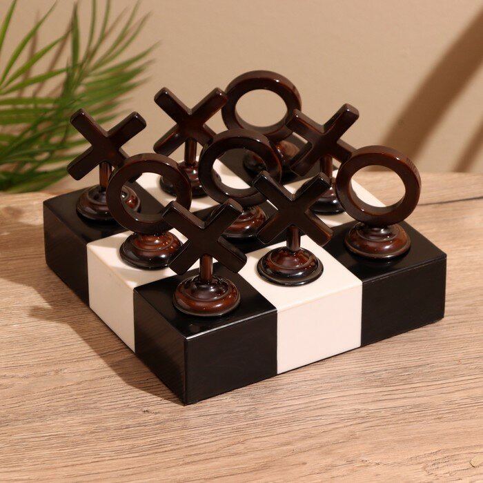 Игра настольная Крестики-нолики, 21×21 см, полирезин, мдф