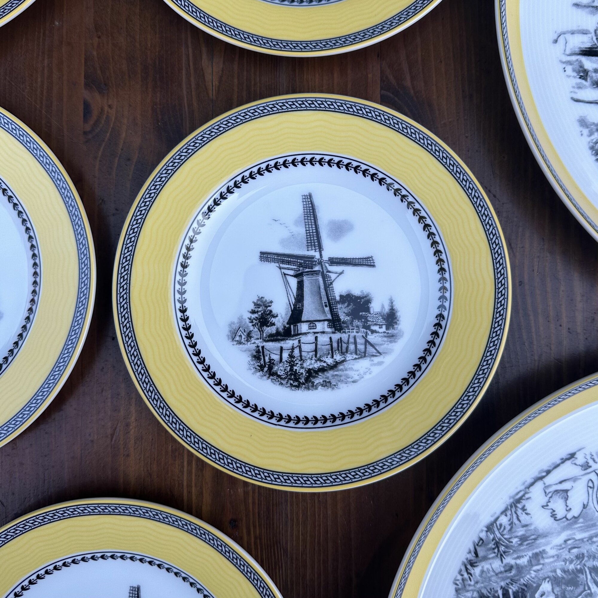 Набор из 6 гладких фарфоровых тарелок 16 см Вилладж Village