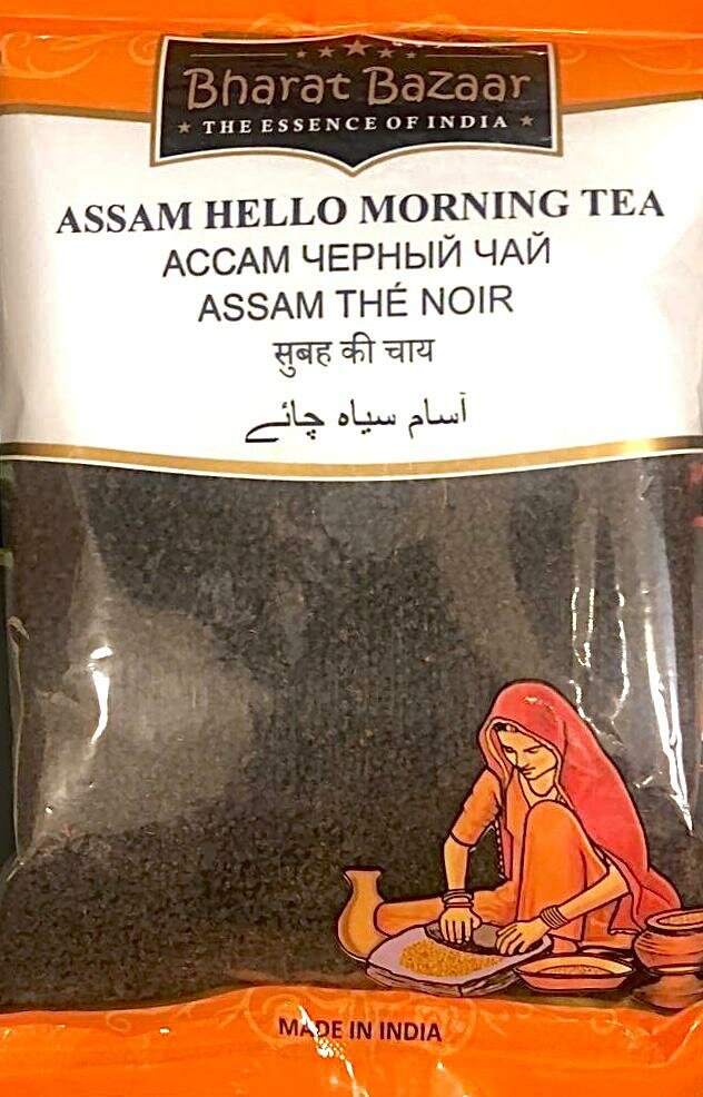 Assam HELLO MORNING Tea, Bharat Bazaar (Индийский гранулированный черный ЧАЙ, Бхарат Базар), 250 г.
