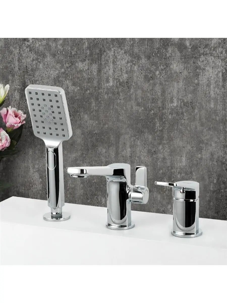 Смеситель на борт ванны Frap "F1161" , латунь , хромированный