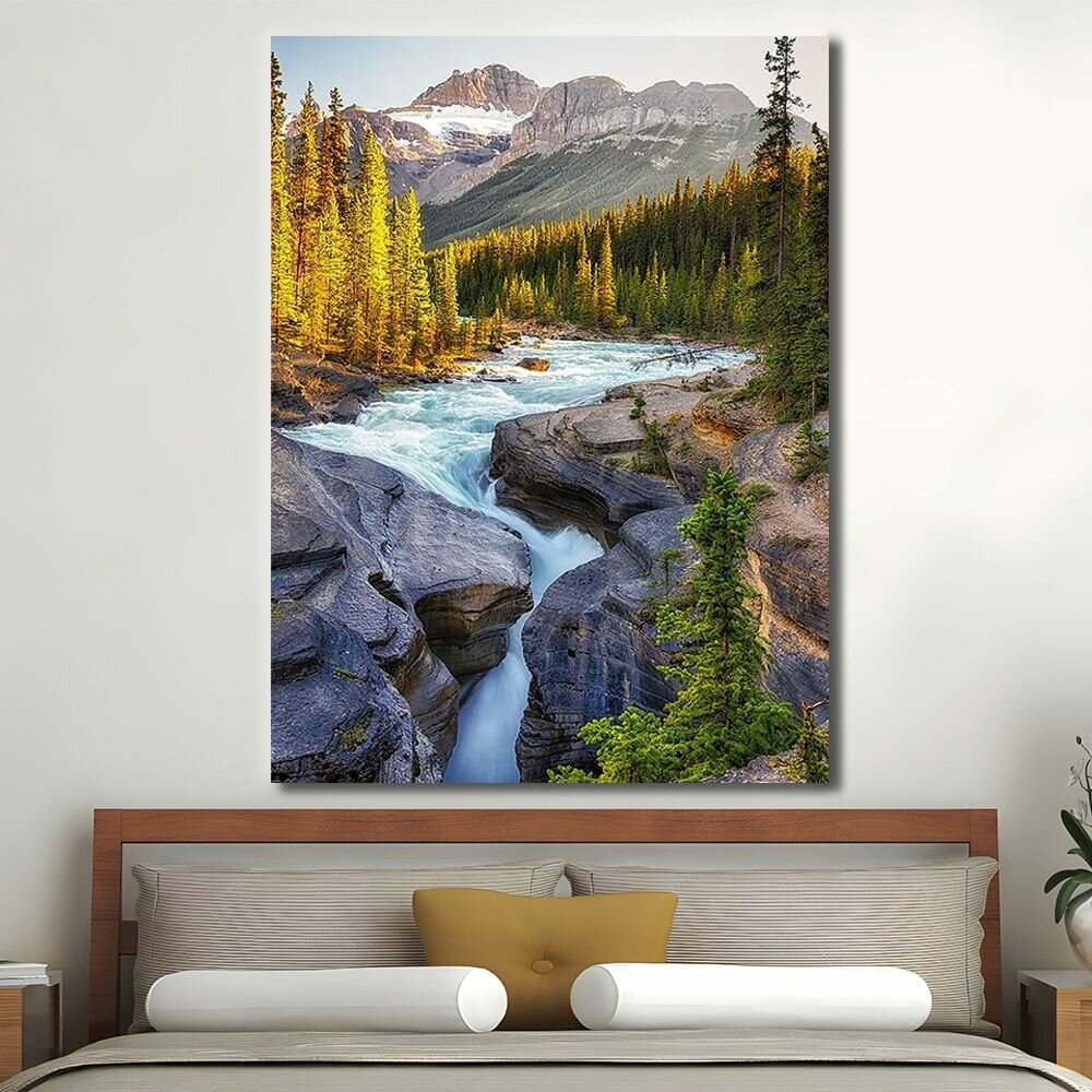 Картина на стену, интерьерная karTTina "Горная река", 50х70см 1шт.