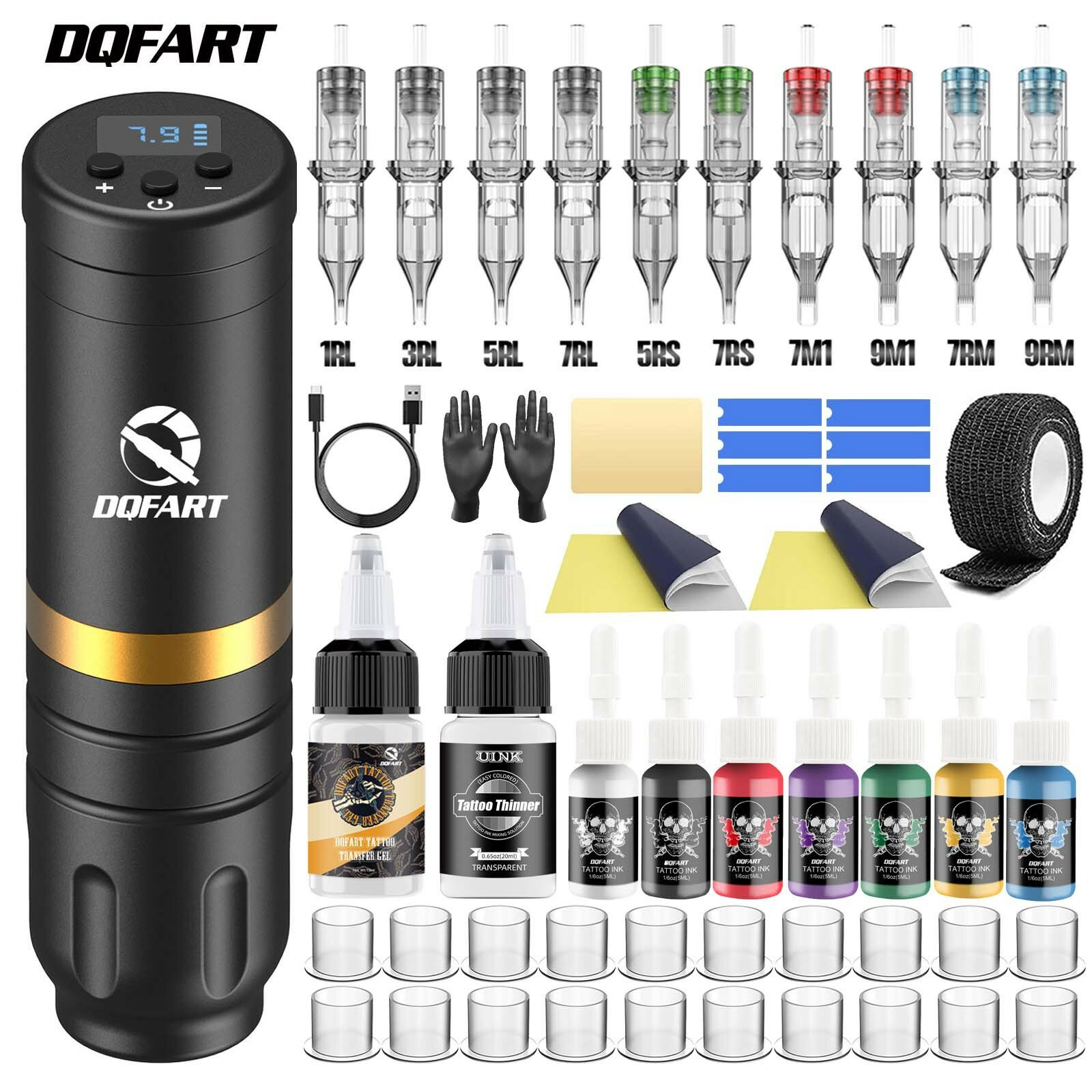 Набор для татуировки DQFART T1, светодиодный, аккумуляторный, для начинающих