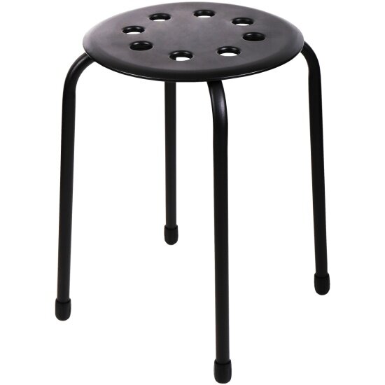 Табурет Nika с пластмассовым сиденьем разборный ТП03/Ч черный/матовый черный