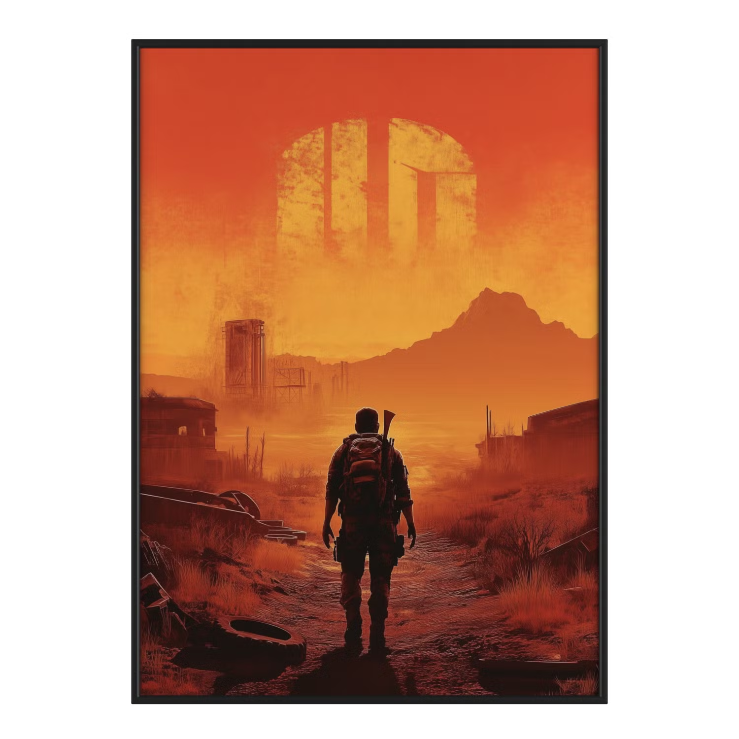 Постер в рамке на стену DigitalRazor RUST Edition Sunset Orange 430x600mm, желтый, красный — фото 1