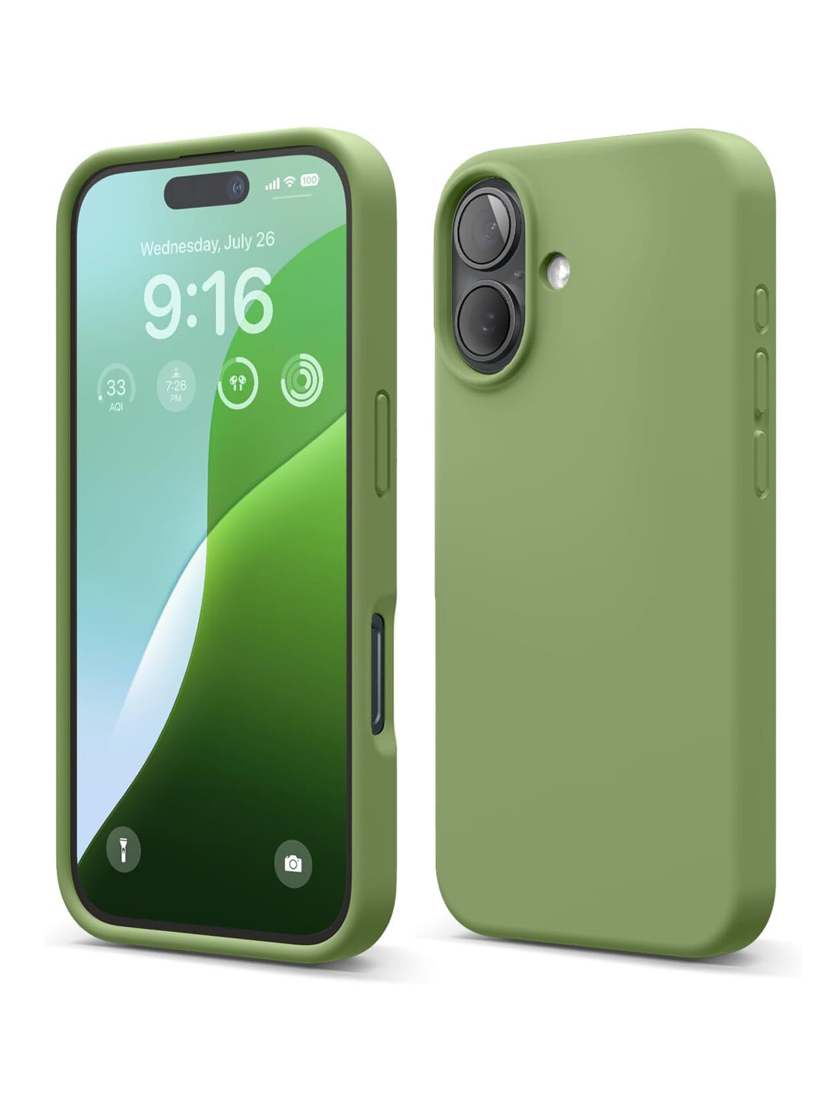 Elago для iPhone 16 чехол Soft silicone (Liquid) Cedar Green