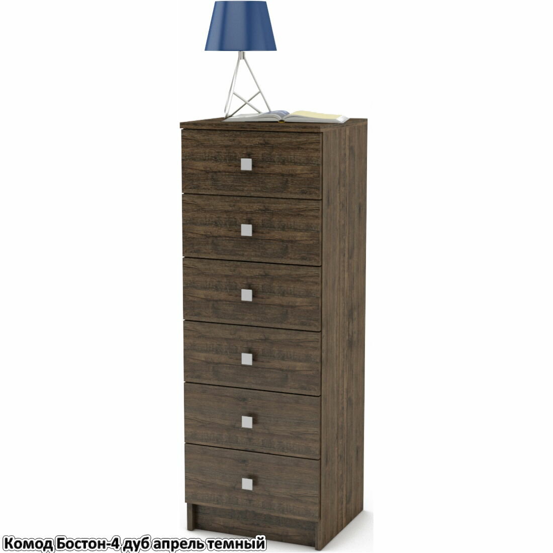 Комод Бостон-4 Дуб-апрель-темный, ЛДСП, МФ Владимир VMF, 40х114х38 см.
