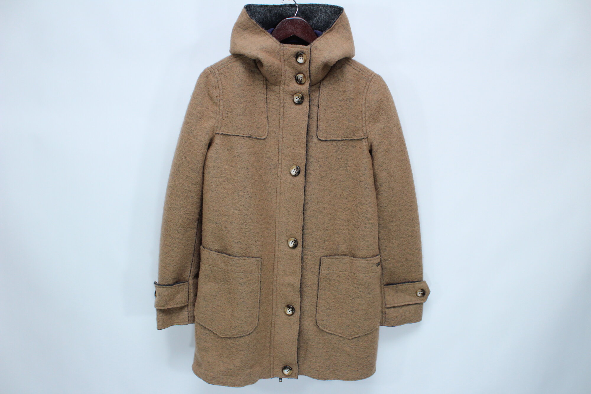 GAS Пальто шерстяное с капюшоном 44