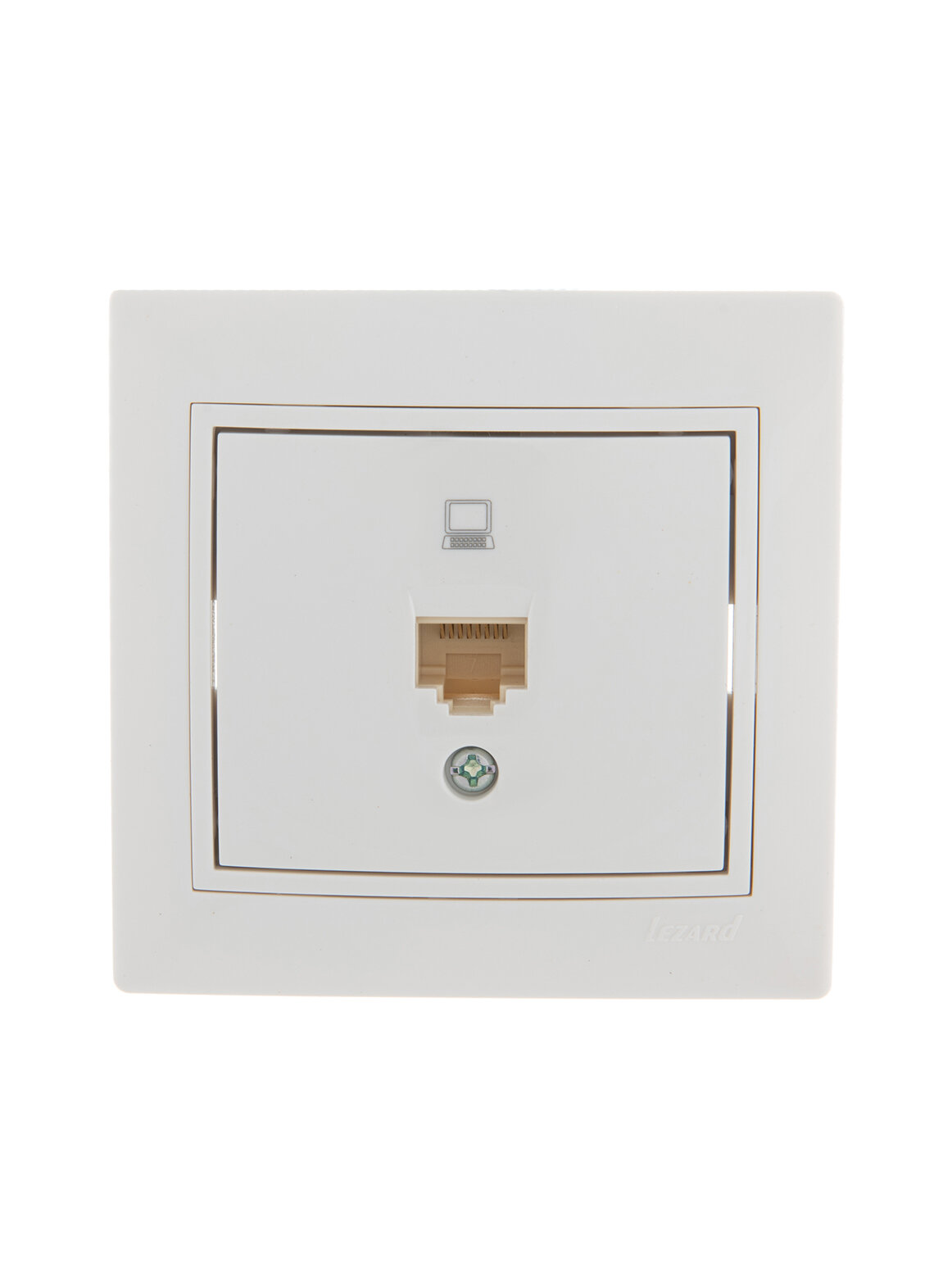 Розетка LEZARD MIRA компьютерная белый с белой вставкой