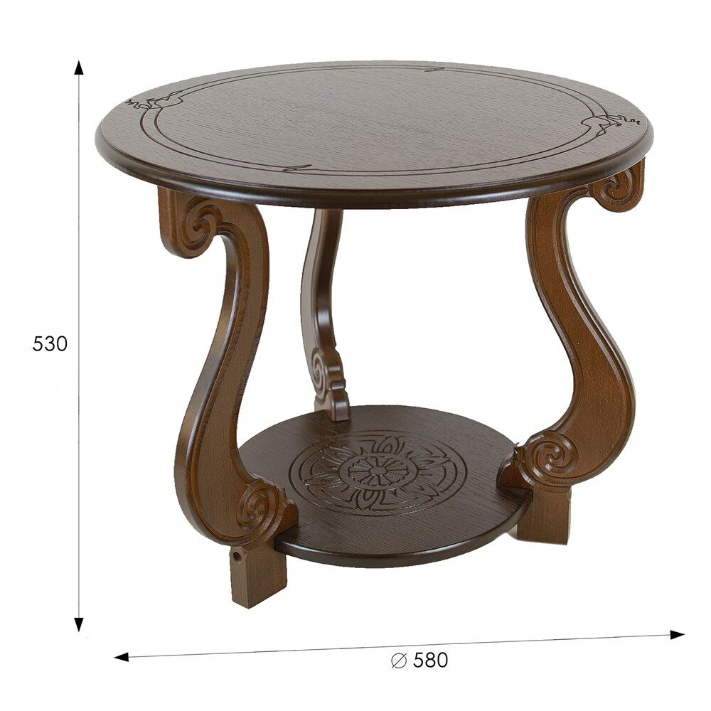 МБЛ Стол журнальный Грация (М) темно-коричневый Темно-коричневый