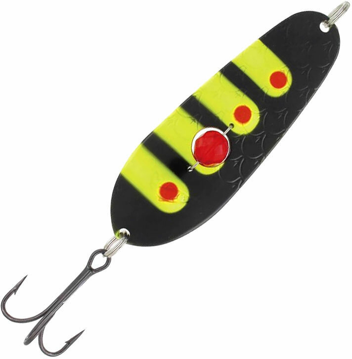 Блесна колеблющаяся KUUSAMO Rasanen бусинка 20.0г 70мм #BL/R/FYe-S, UV