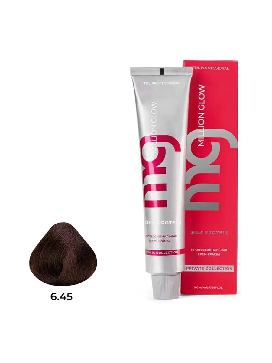 Крем-краска для волос Million glow Private collection Silk protein 6.45