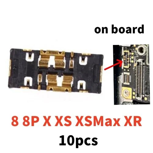 AliSunny 10 шт. FPC на гибком кабеле аккумулятора для iPhone 14 13 12 11 Pro Max X XR 8 Plus, разъем с зажимом 10x X XSM board
