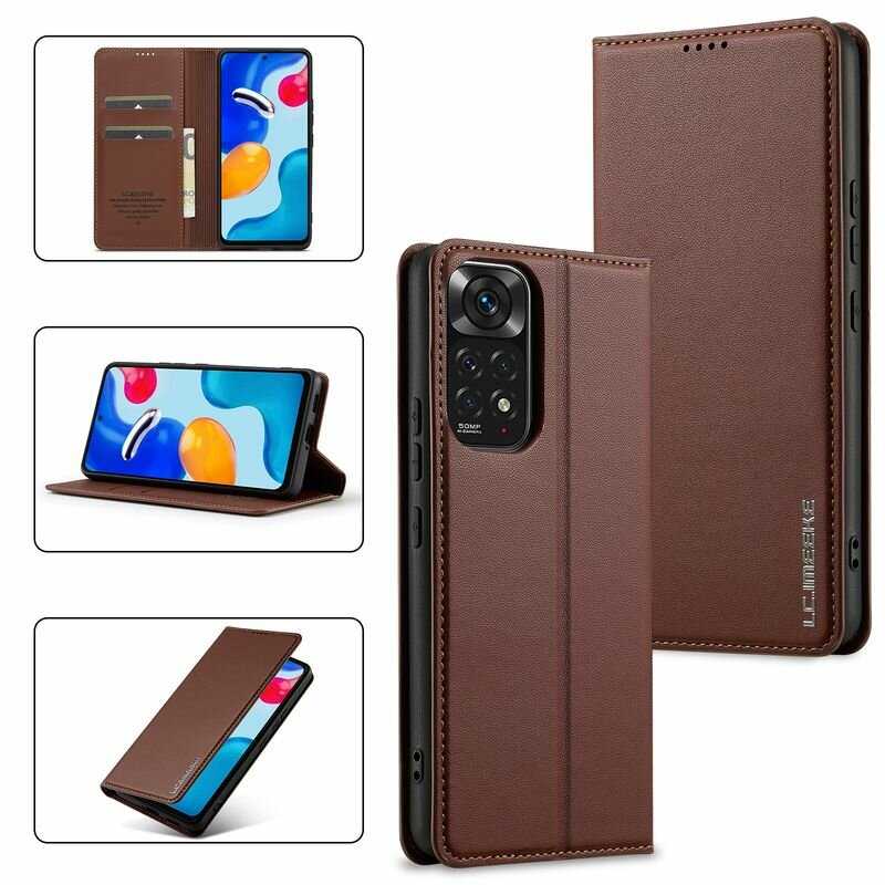 LCIMEEKE Премиум-класса Кожаный Чехол Для Xiaomi Redmi Note 11 Pro/ Redmi Note 12 Pro 4G(Сяоми Редми Нот 11 Про Редми Нот 12 Про 4G), Защитный Флип-чехол